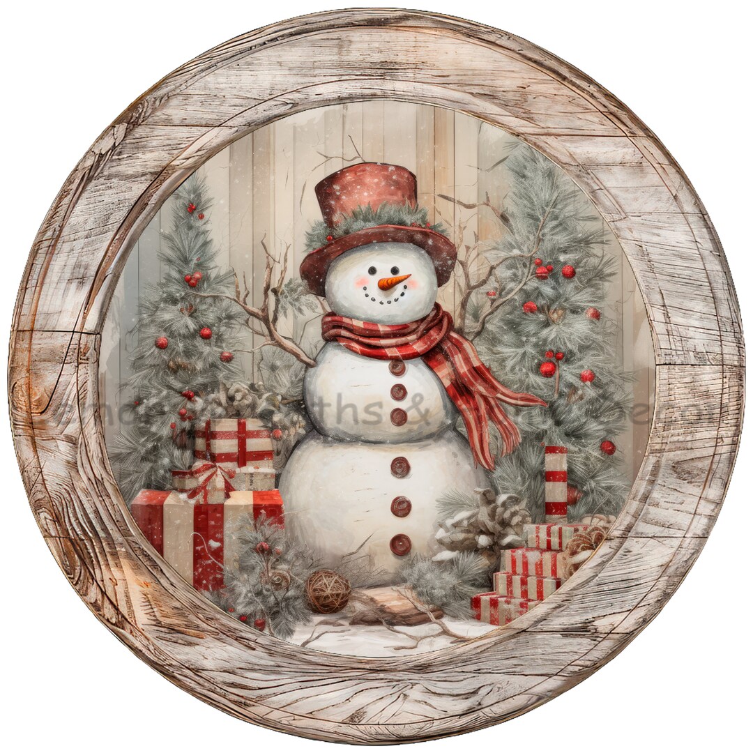 Rustic Snowman Wreath Sign | Signs for Christmas Wreaths | Wreath ...