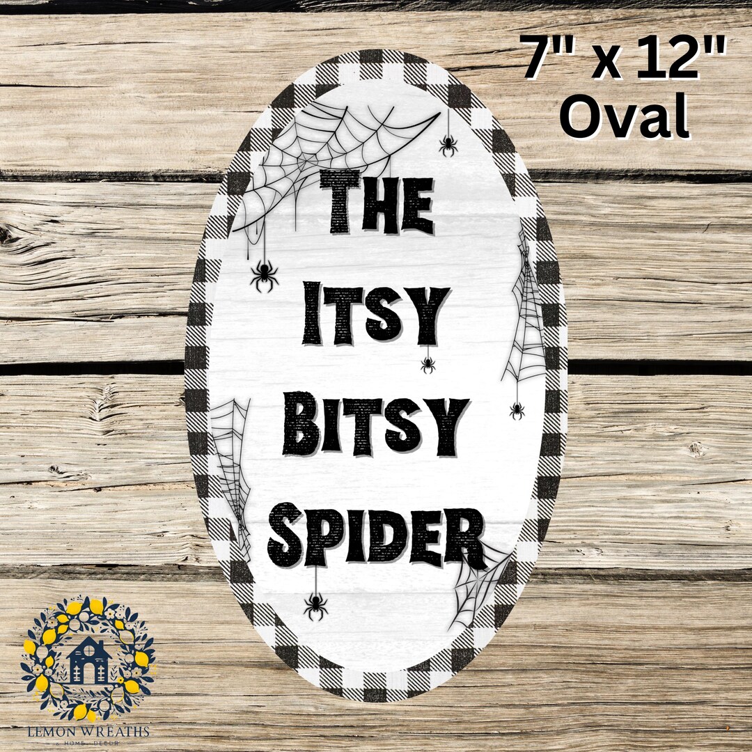 Itsy Bitsy Spider Halloween Wreath Sign: Buffalo Plaid Metal Decor - Etsy
