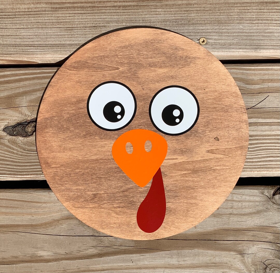 10” Turkey Face Wreath Sign, Wood Sign - Etsy