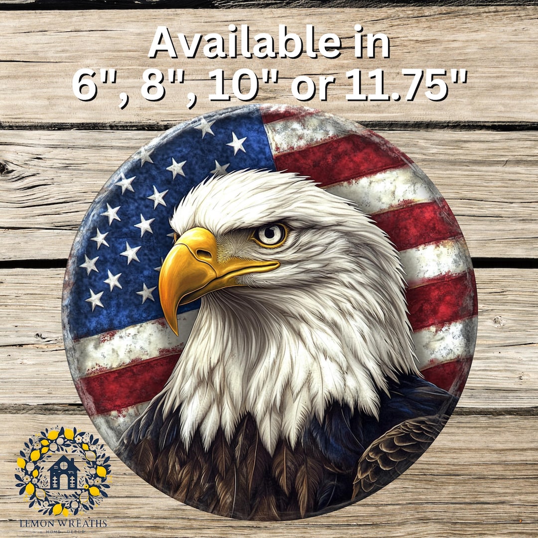 Bald Eagle Wreath Sign | Patriotic Wreath Sign | American Flag Decor ...