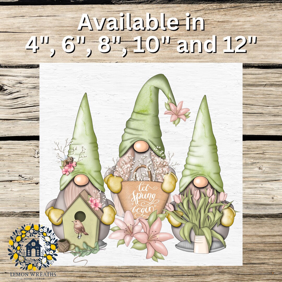 Let Spring Begin Gnome Sign: Spring Wreath Sign, Pastel Floral Decor - Etsy