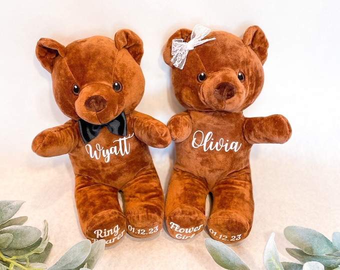 Personalized Bear / Wedding Party Gift / Flower Girl / Ring Bearer ...