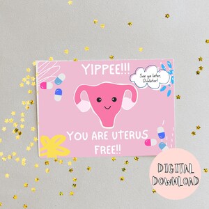 Hysterectomy Card / Get Well Card / Uterus Free / Funny Hysterectomy ...