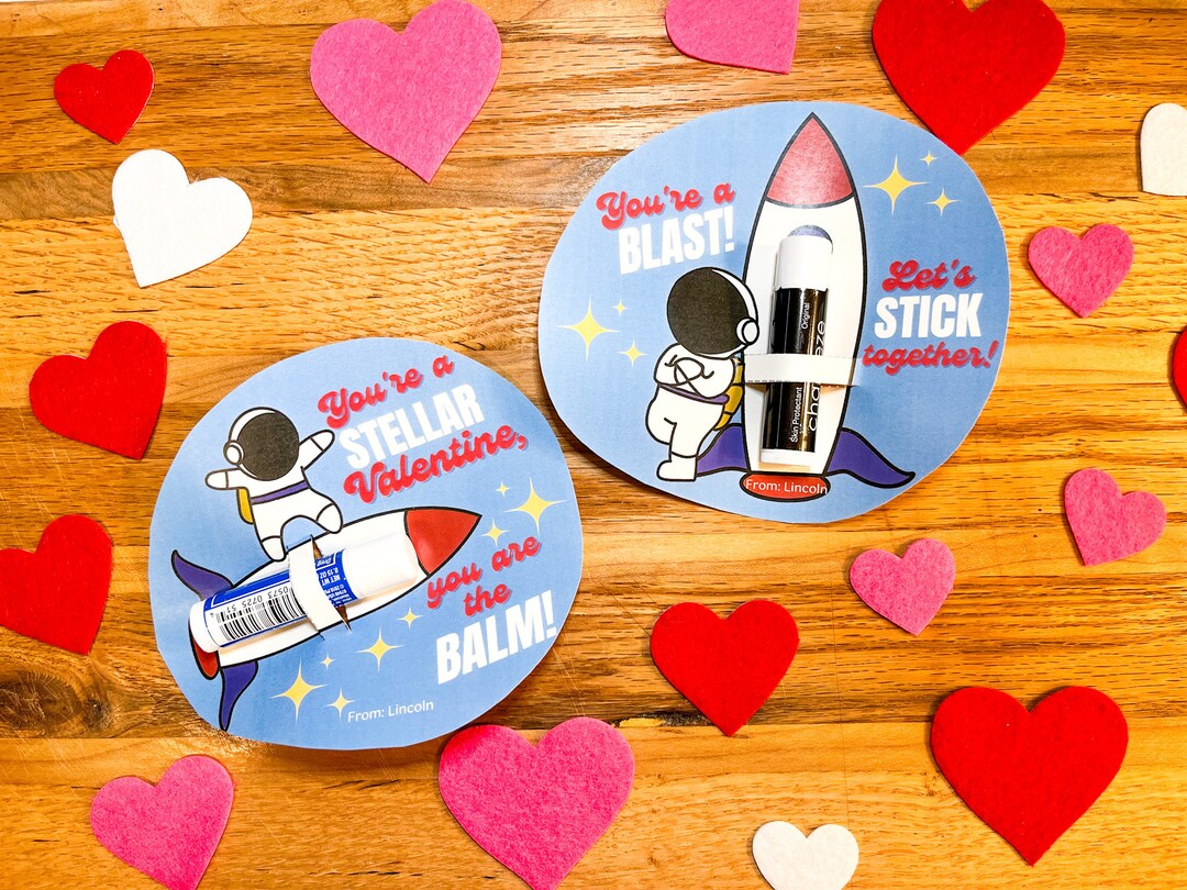 Rocket Ship Valentine / Lip Balm Valentine / Chap Stick Valentine ...