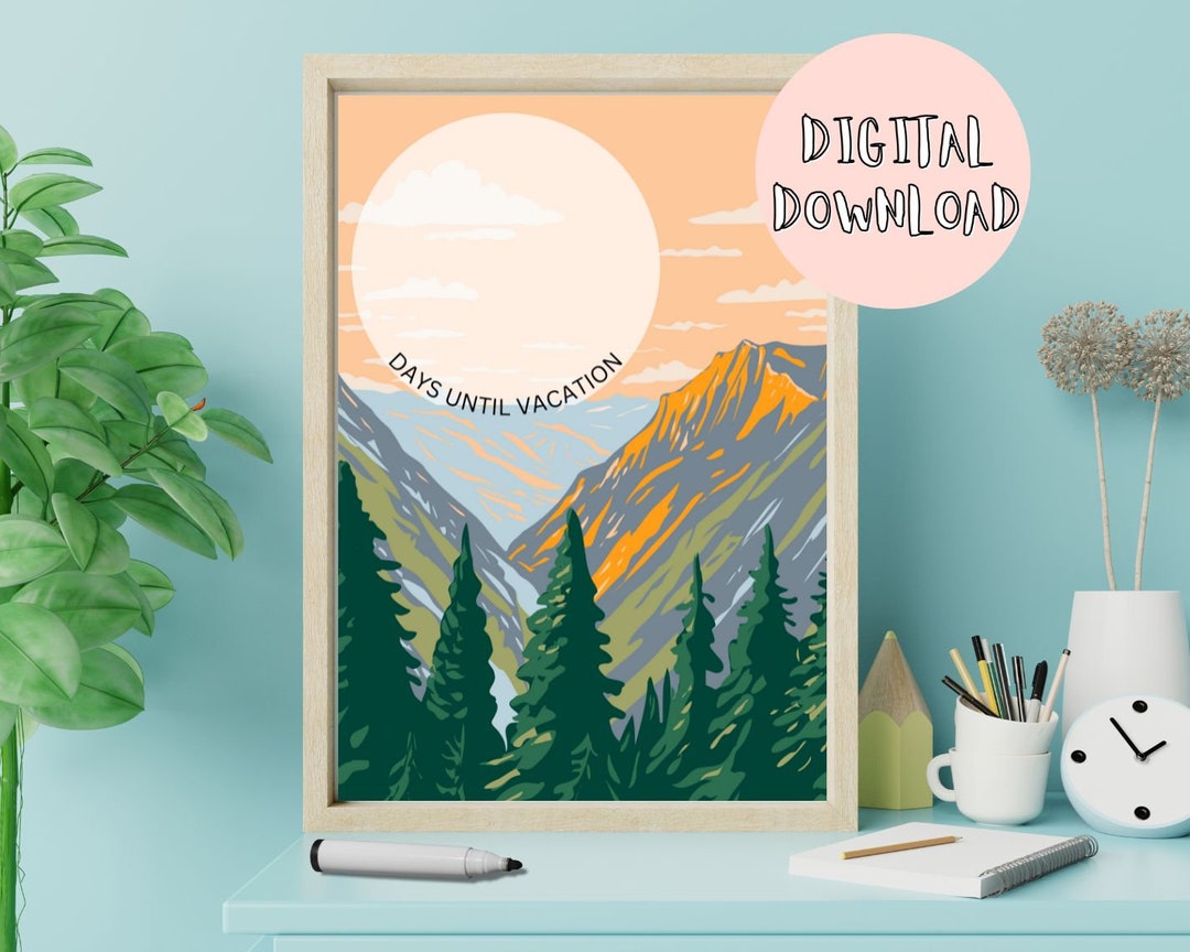 Mountains Vacation Countdown / National Parks Vacation / Printable ...