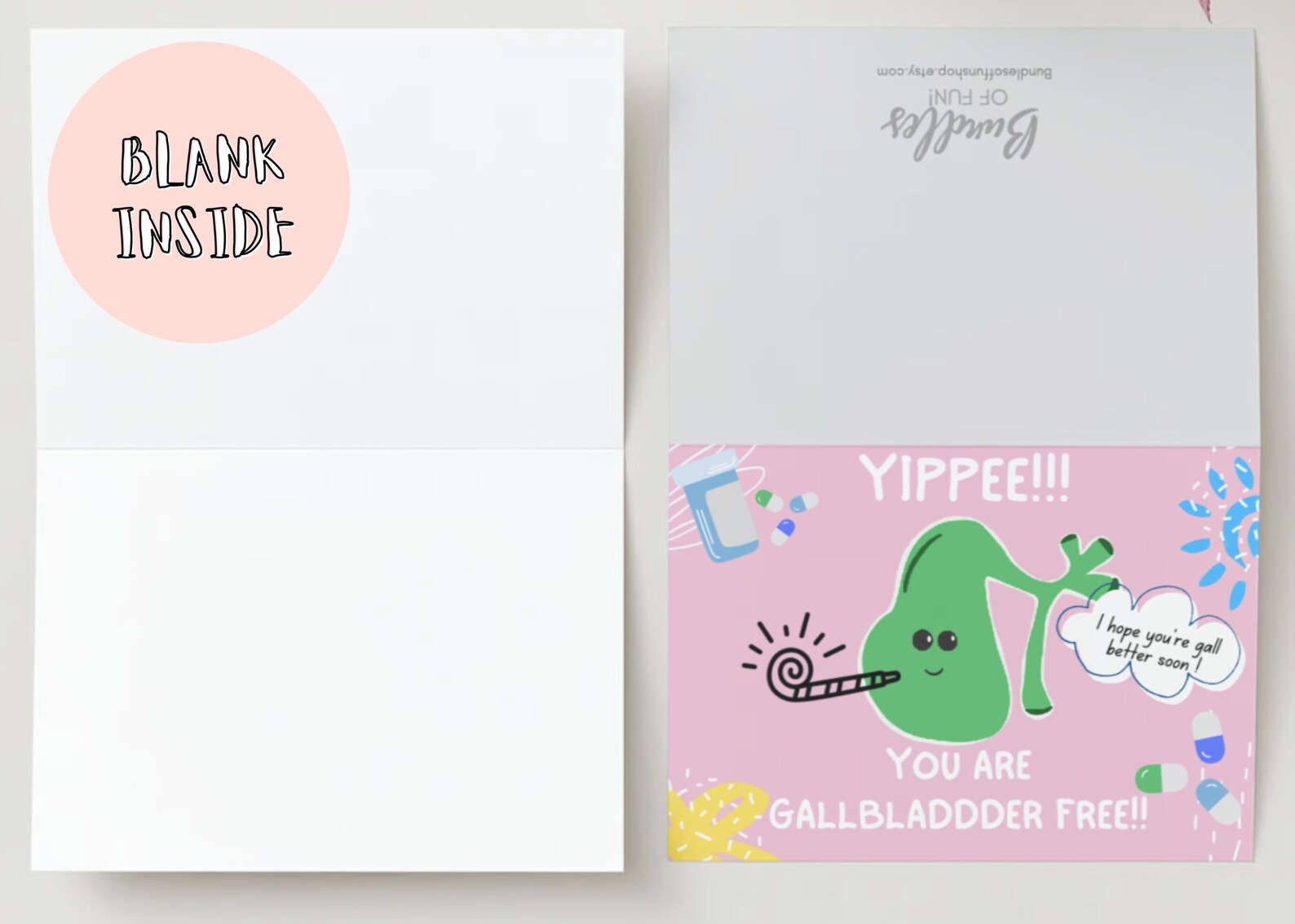 Gallbladder Removal Card / Get Well Card / Cholecystectomy Surgery ...