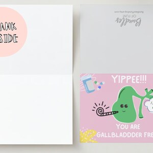 Gallbladder Removal Card / Get Well Card / Cholecystectomy Surgery ...