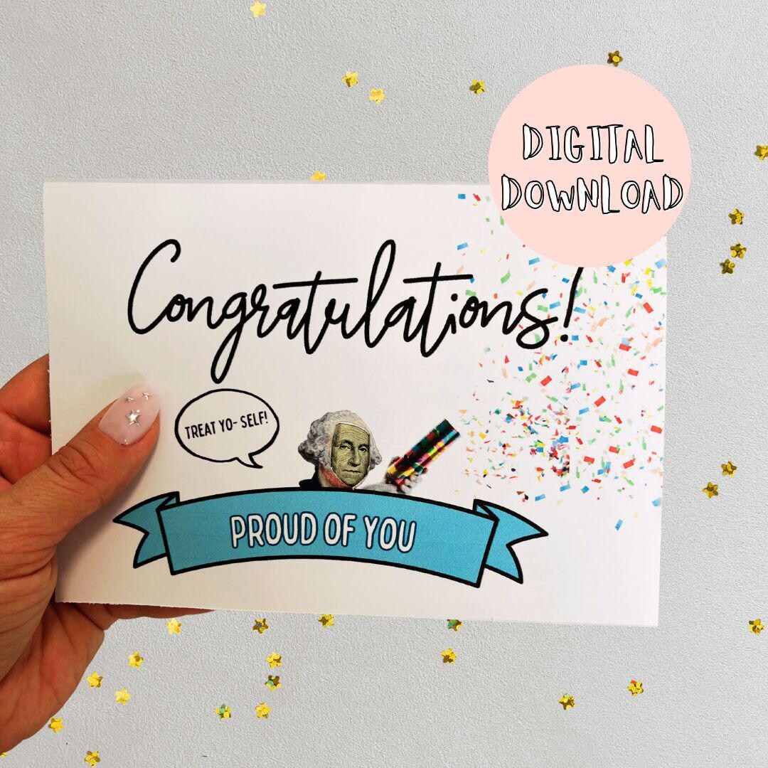 Congratulations Money Card / President Card / One Dollar Bill Card ...