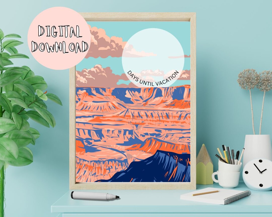 Grand Canyon Vacation Countdown / National Parks Vacation / Printable Countdown / Digital ...