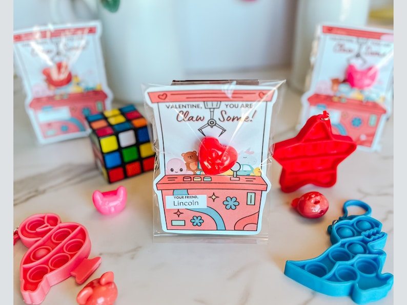 Claw Machine Valentine, Squishy Toy Valentine, Non Candy Valentine ...