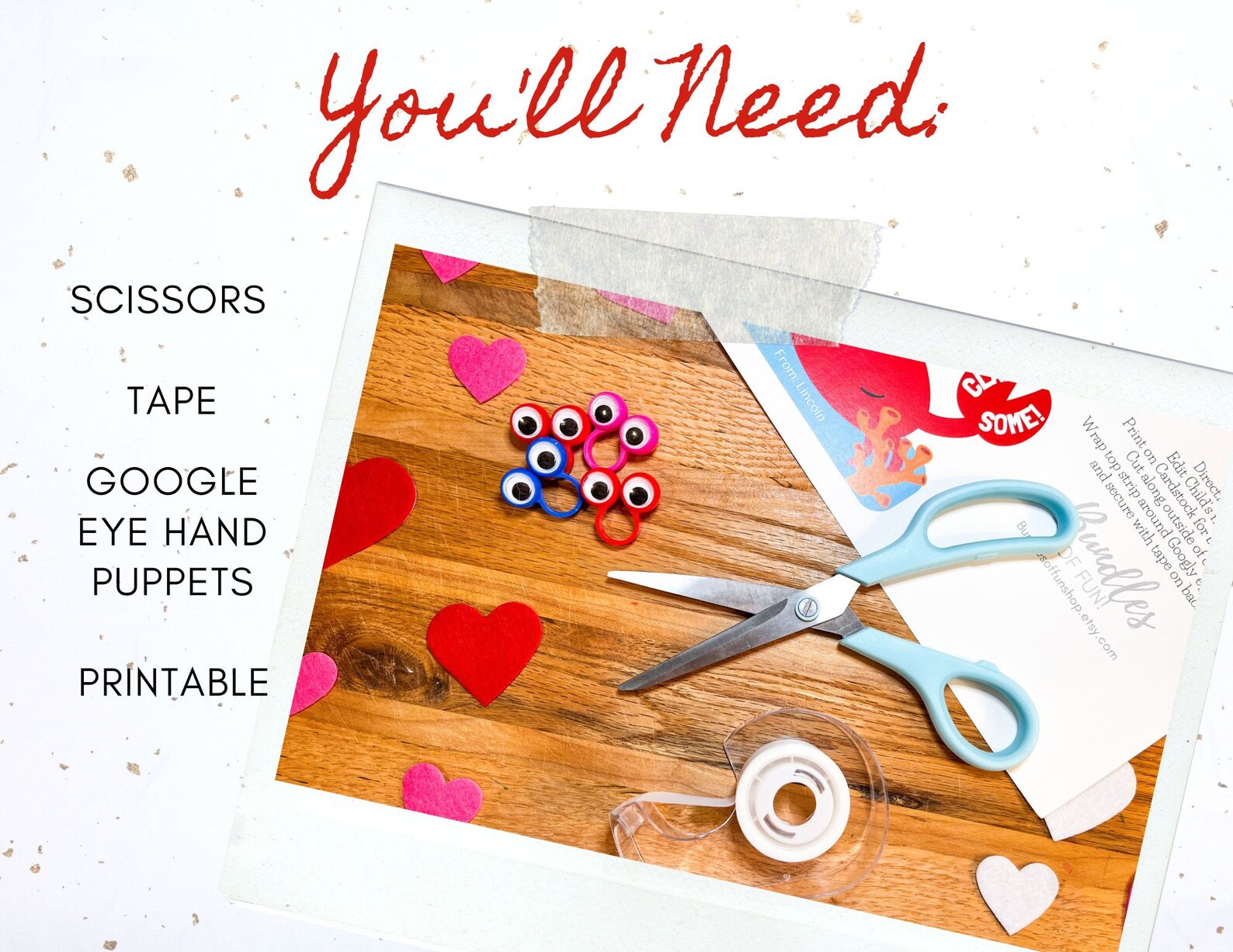Crab Valentine / Google Eye Puppet Valentine / Classroom School ...