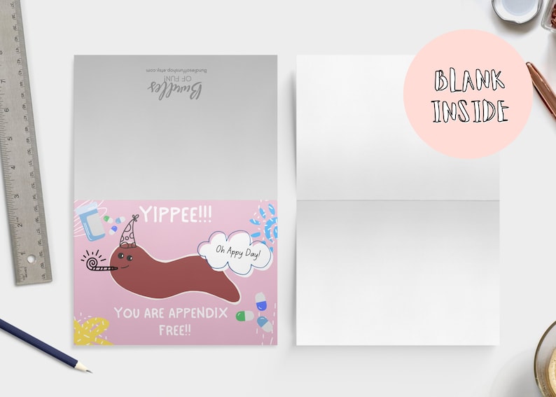 Appendix Removal Card / Appendectomy Surgery Card / Get Well Soon ...