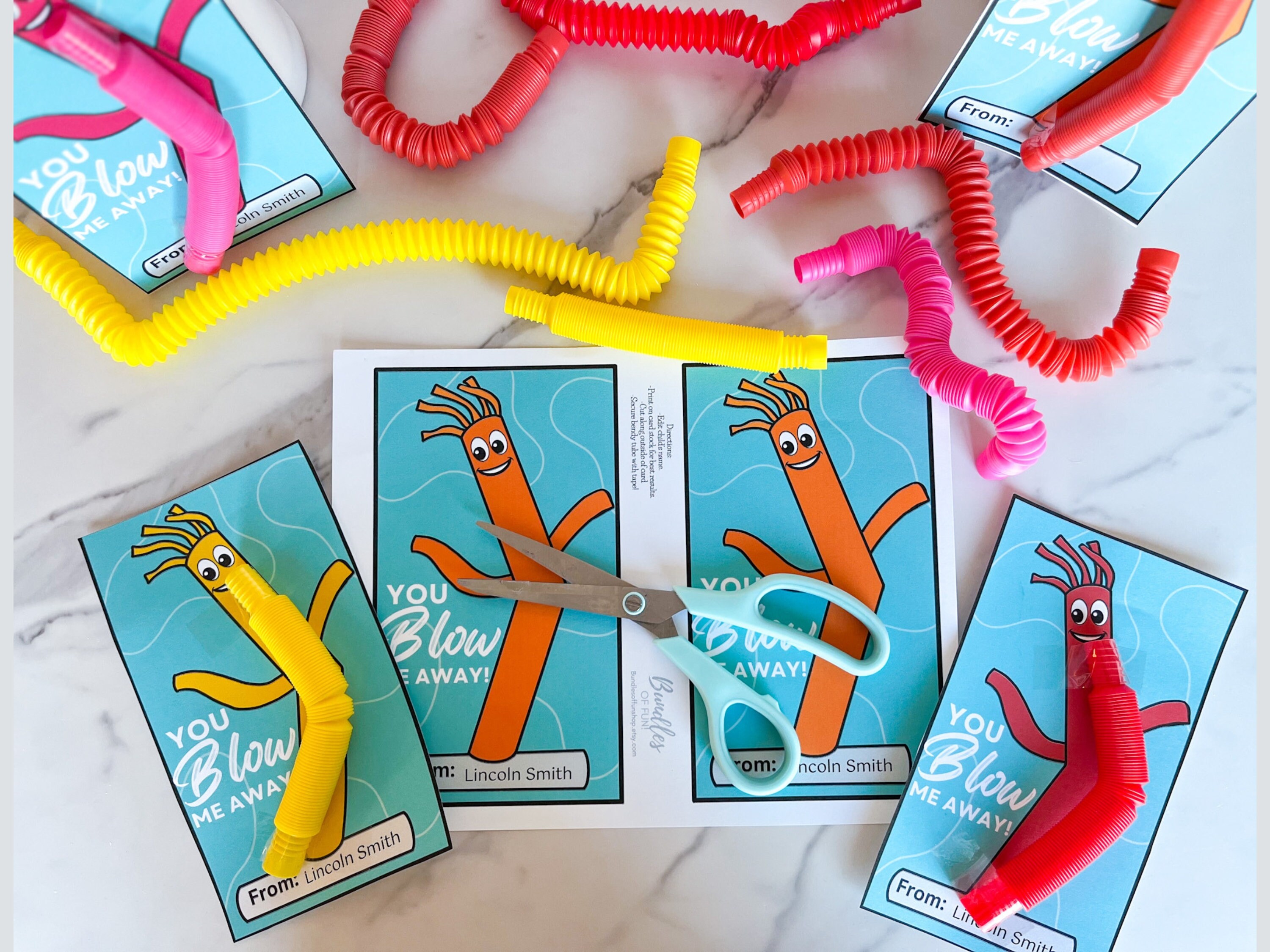 Wacky Tube Man Valentine, Silly Tube Man, Bendy Tube, Non Candy ...