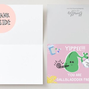 Gallbladder Removal Card / Get Well Card / Cholecystectomy Surgery ...