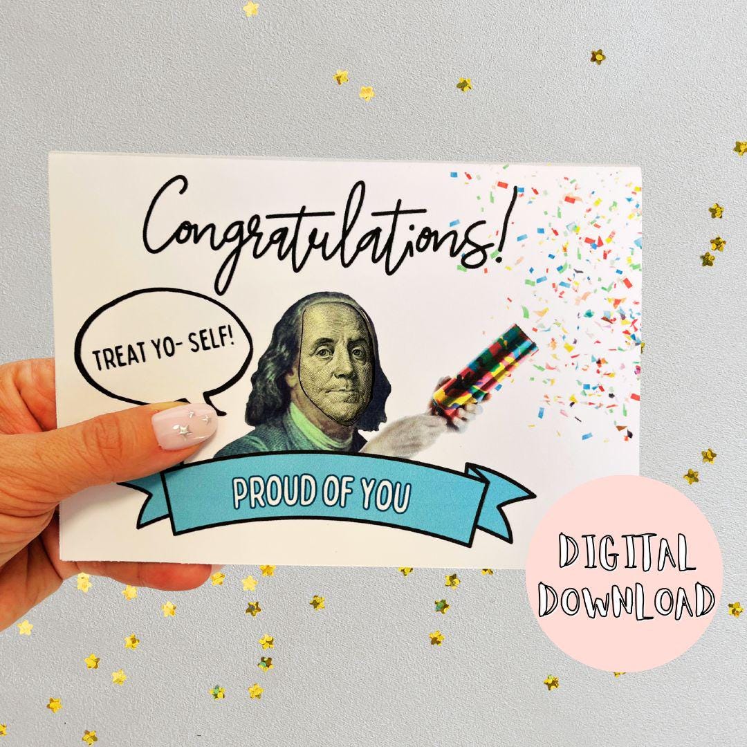 Congratulations Money Card / President Card / One Hundred Dollar Bill ...
