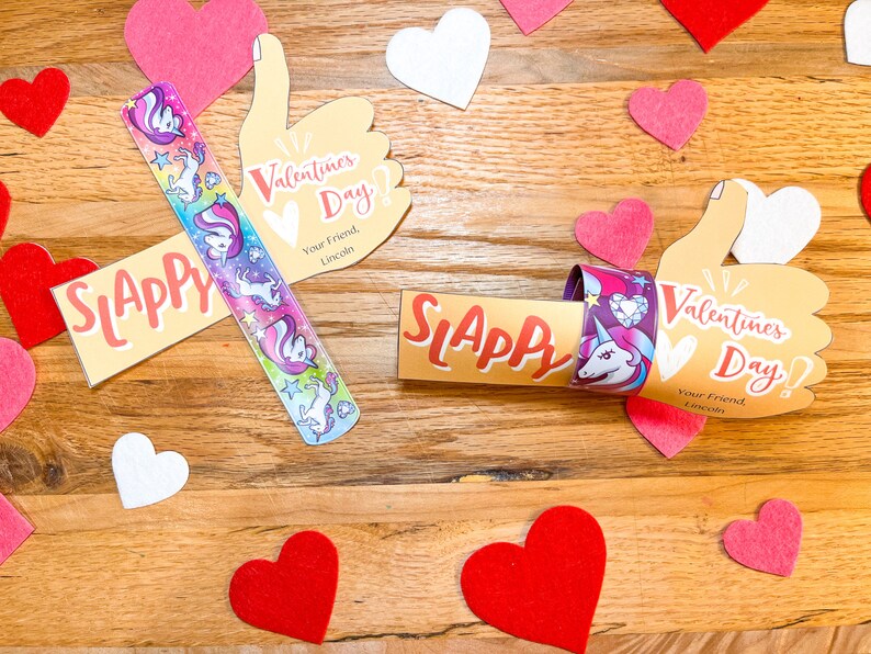 Slappy Valentines Day Card / Slap Bracelet Valentine / School - Etsy