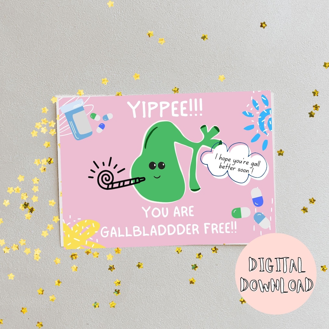 Gallbladder Removal Card / Get Well Card / Cholecystectomy Surgery ...