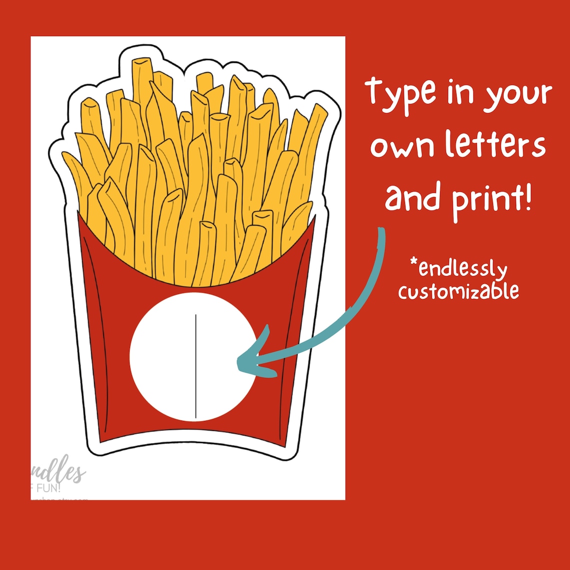 French Fries Party Banner / Customizable / Digital Download / Editable ...