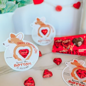 Corgi Butt Valentine, Bottom Valentine, Chocolate Heart Valentine ...