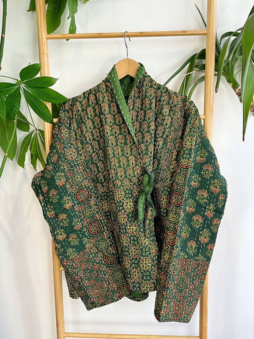 Kantha Reversible Ajrakh Short Length Spring Bolero Bohemian Melange ...