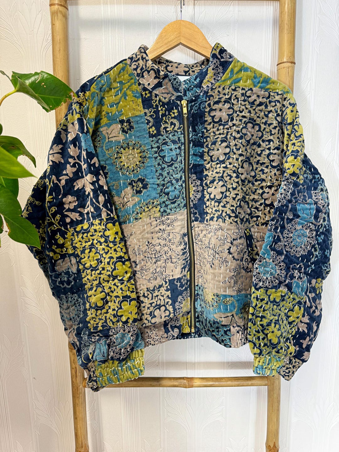 Luxury Velvet Boho Bomber Jacket Quirky Floral Layer Dinner Chic Bolero ...