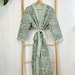 Pure Waffle Cotton Handprinted House Bath Dress Robe Summer Kimono ...
