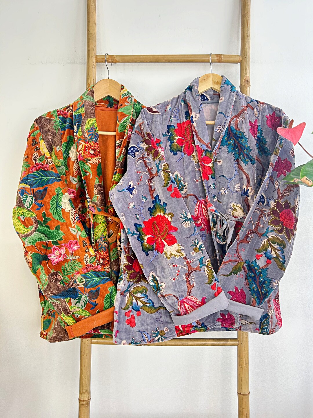 Luxury Velvet Boho Quirky Floral Shrug Outer Layer Dinner Chic Coat ...