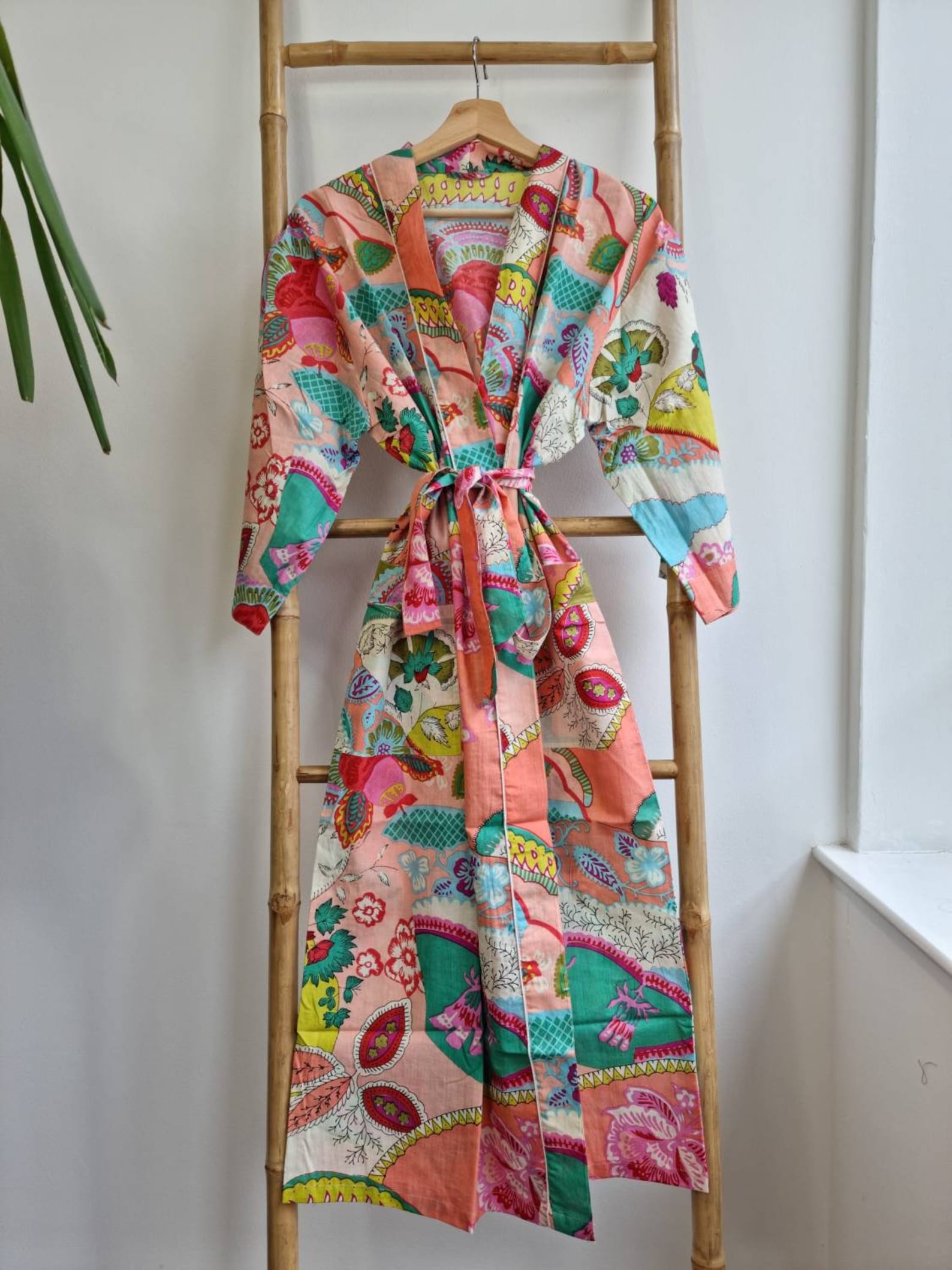 Pure Cotton Handprinted House Robe Summer Kimono | Floral Beach |quirky ...