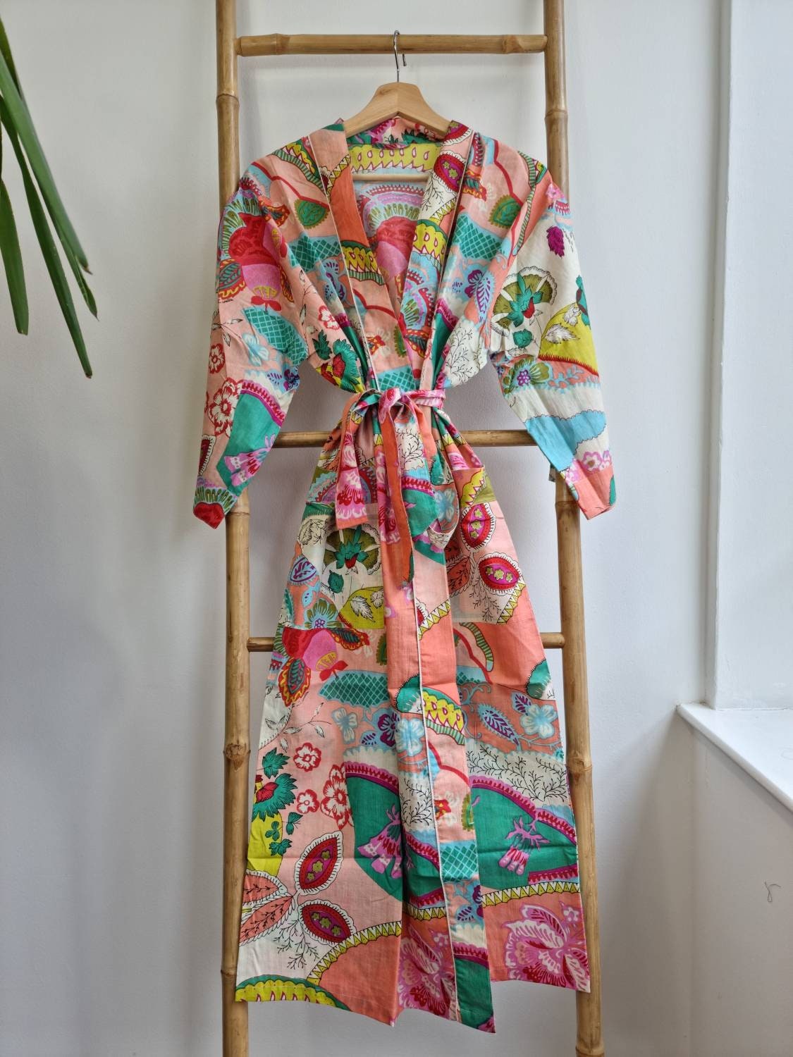 Pure Cotton Handprinted House Robe Summer Kimono | Floral Beach |quirky ...