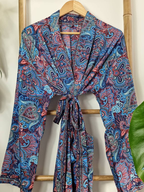 Men's Silk Boho Kimonos Man House Beach Artist Robe | Etsy