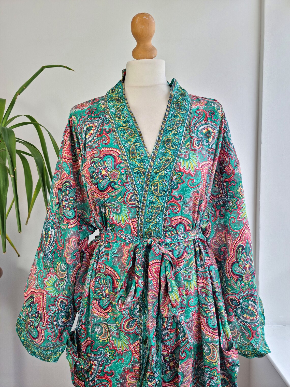 New Silky Sari Boho Kimono Regal House Robe - Luxury Lounge Digital ...