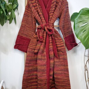 Unisex Stripe Yak Wool Blend Kimono/house Lounge Robe | Classic Royal ...