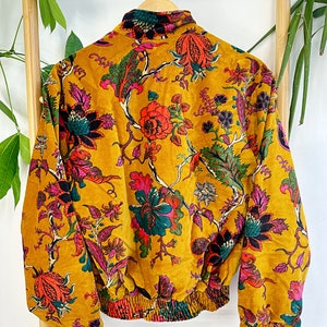 Luxury Velvet Boho Bomber Jacket Quirky Floral Layer Dinner Chic Bolero ...