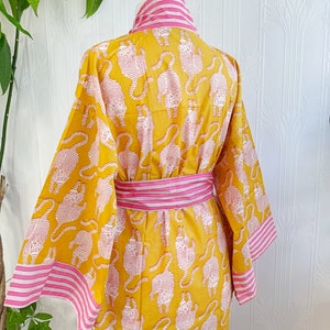 Pure Cotton Indian Block Printed House Robe Summer Kimono Beach Coverup ...