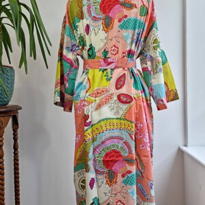 Pure Cotton Handprinted House Robe Summer Kimono | Floral Beach |quirky ...