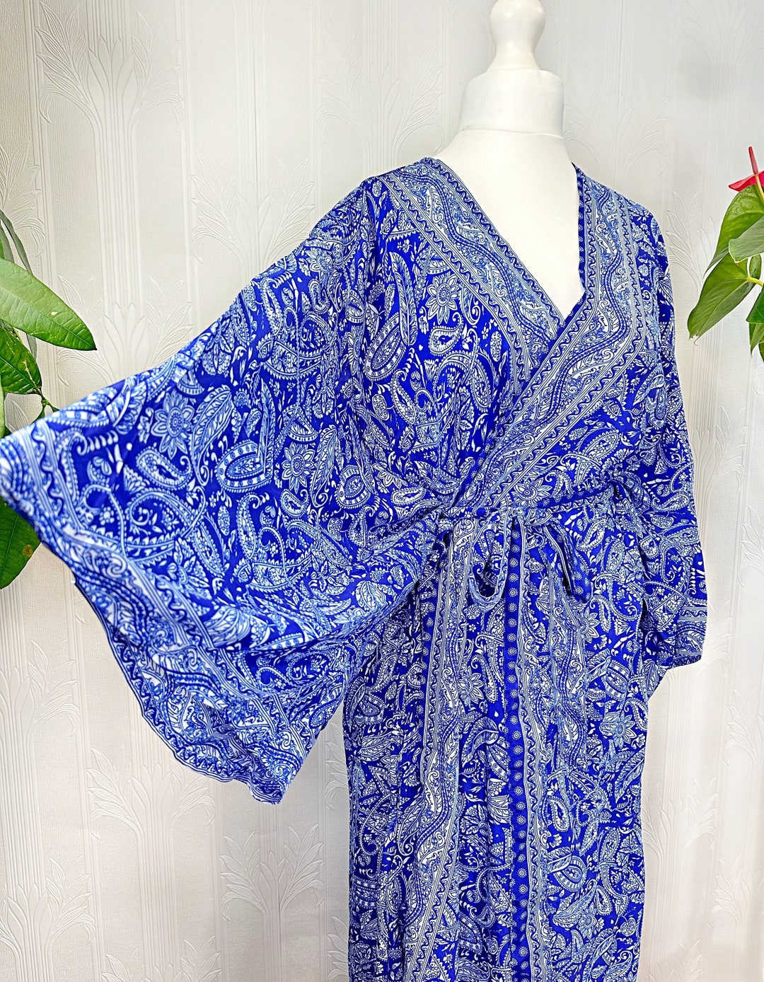 New Silk Sari Boho Kimono Regal House Robe - Luxury Lounge Digital ...