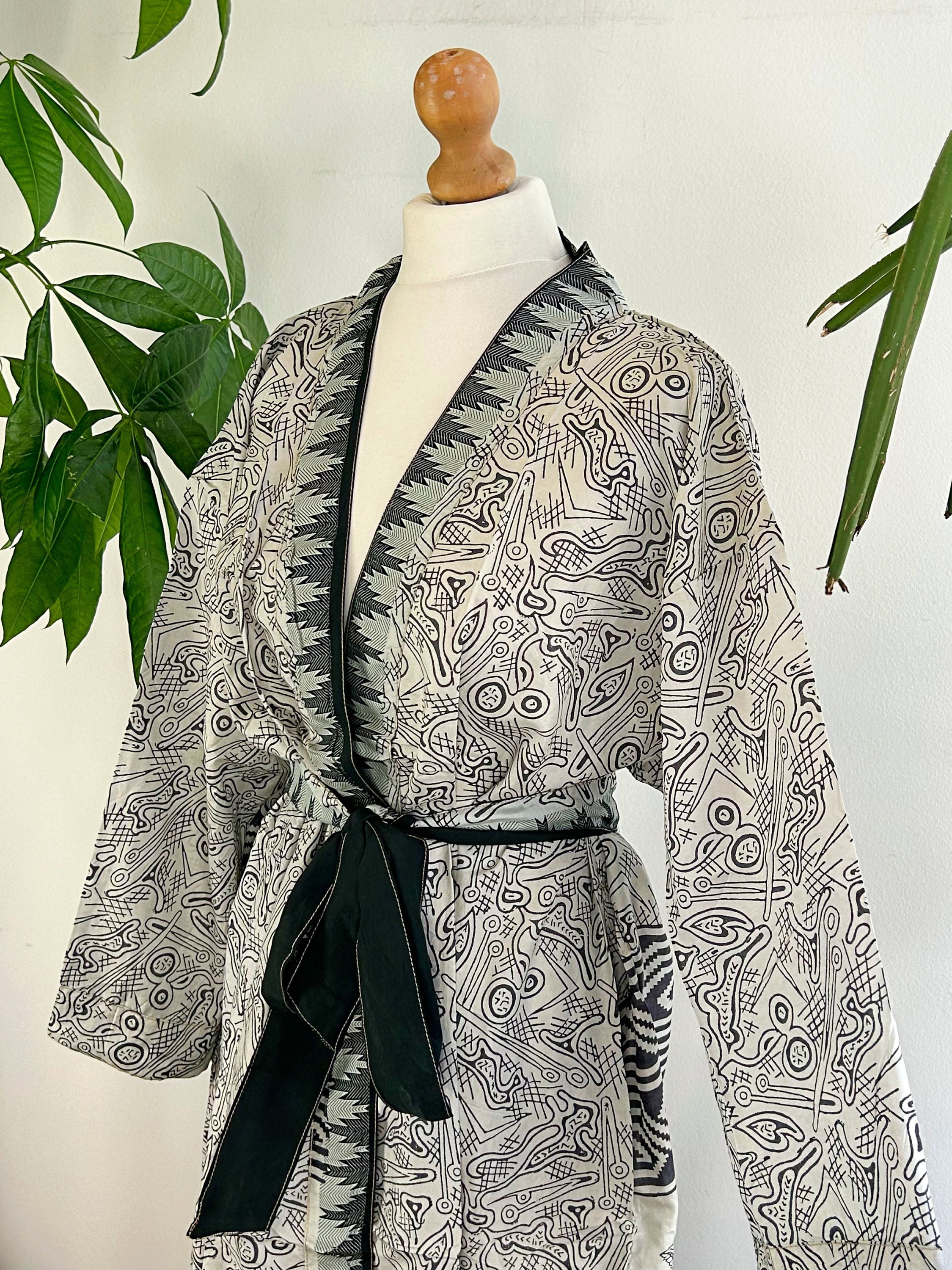 shop best sellers Recycled Vintage Pure Silk Sari Boho Luxury Kimonos ...