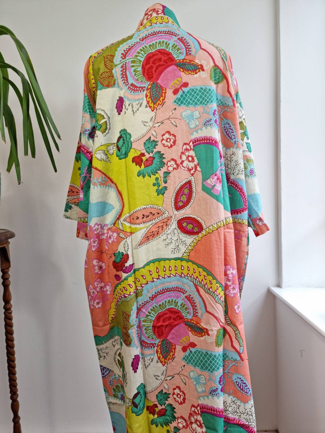 Pure Cotton Handprinted House Robe Summer Kimono Floral - Etsy