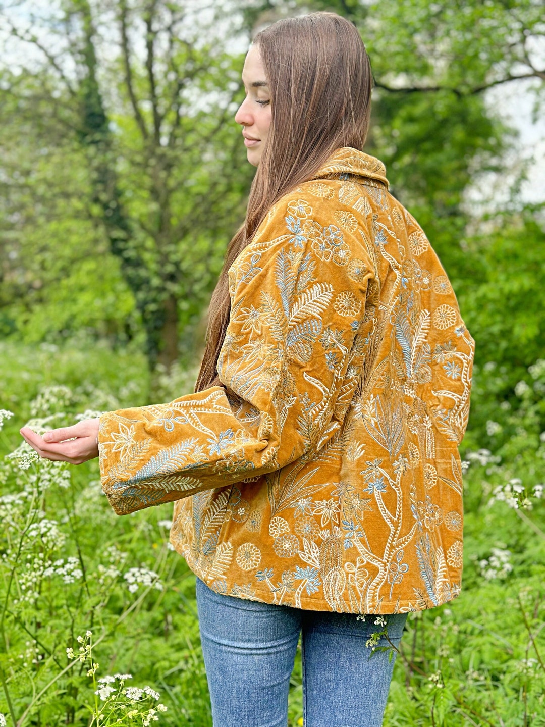 Luxury Embroidered Velvet Boho Layer Chic Coat Bomber Jacket Bolero ...