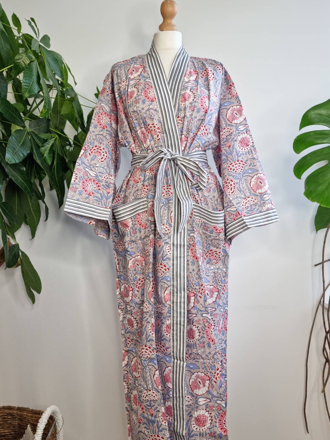 Pure Cotton Indian Block Printed House Robe Summer Kimono | Etsy