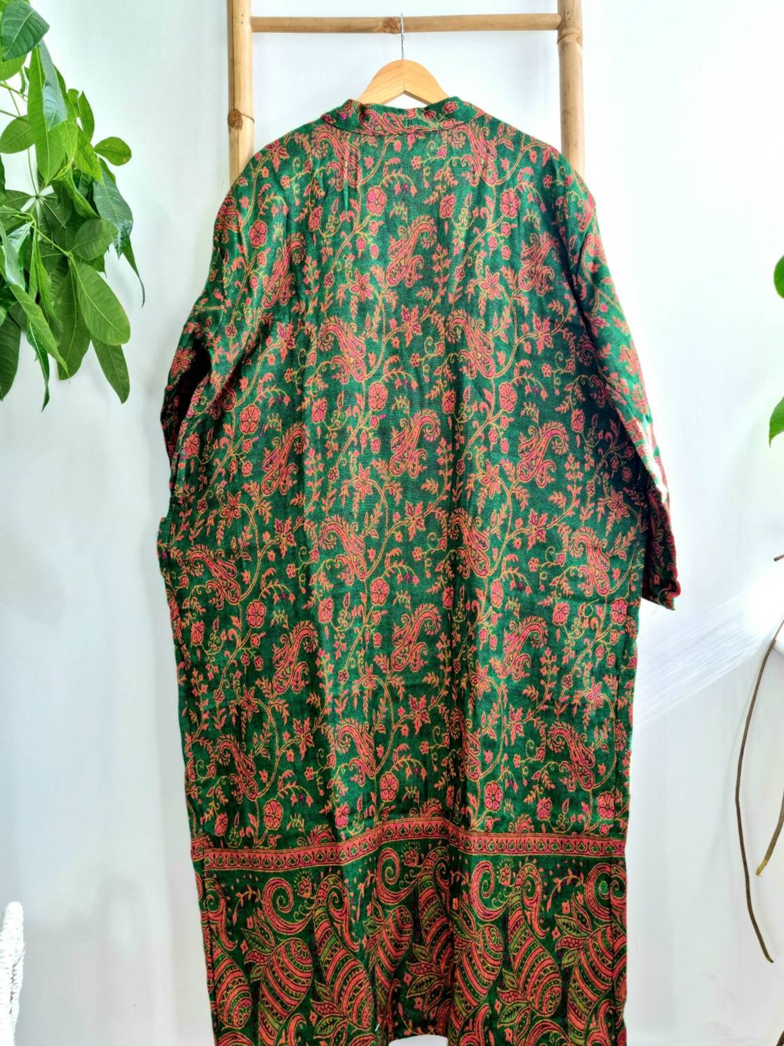 Paisley Unisex Yak Wool Blend Floral Kimono/robe Regal Rich - Etsy UK