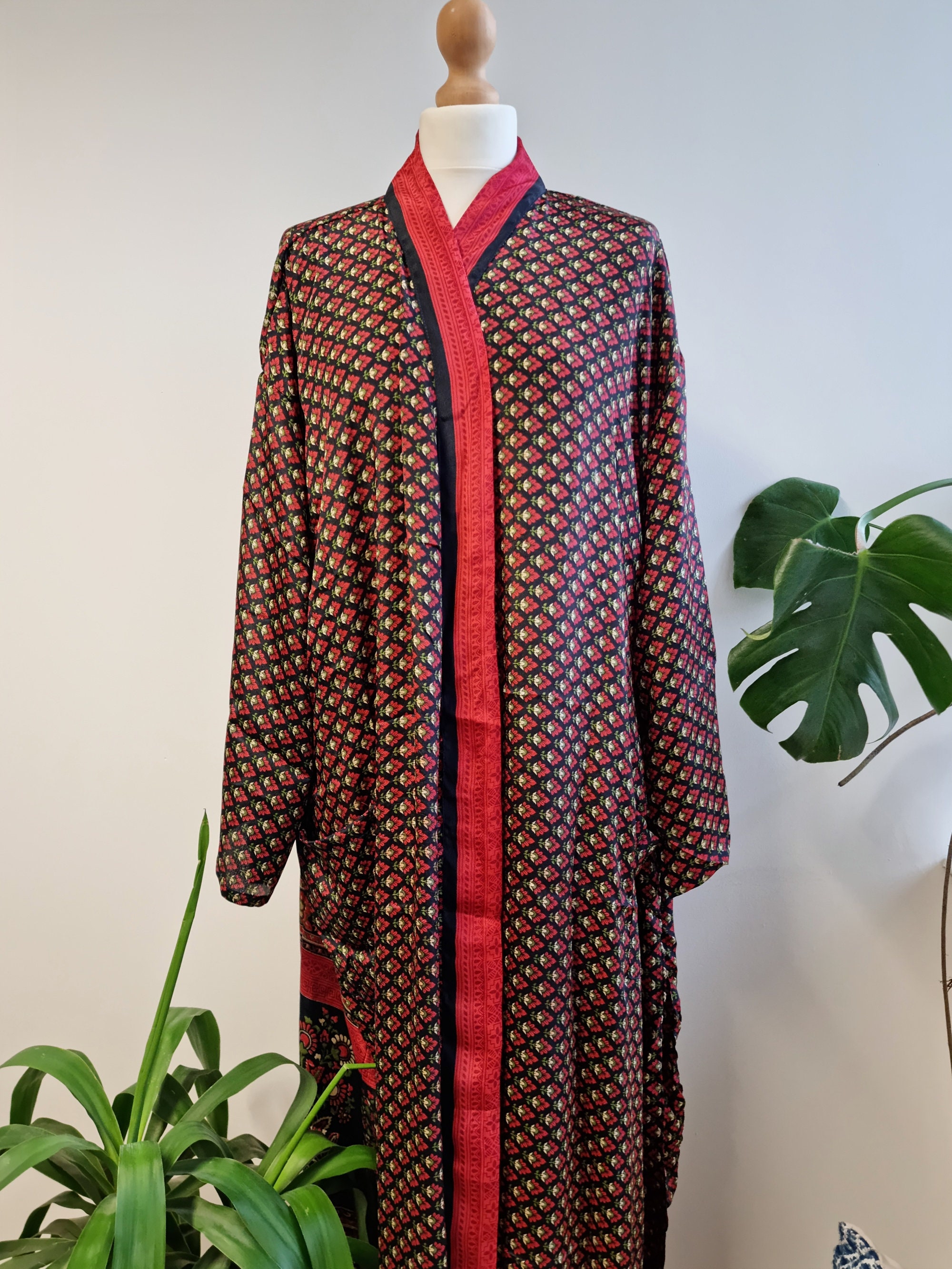 shop best sellers Recycled Vintage Pure Silk Sari Boho Luxury Kimonos ...