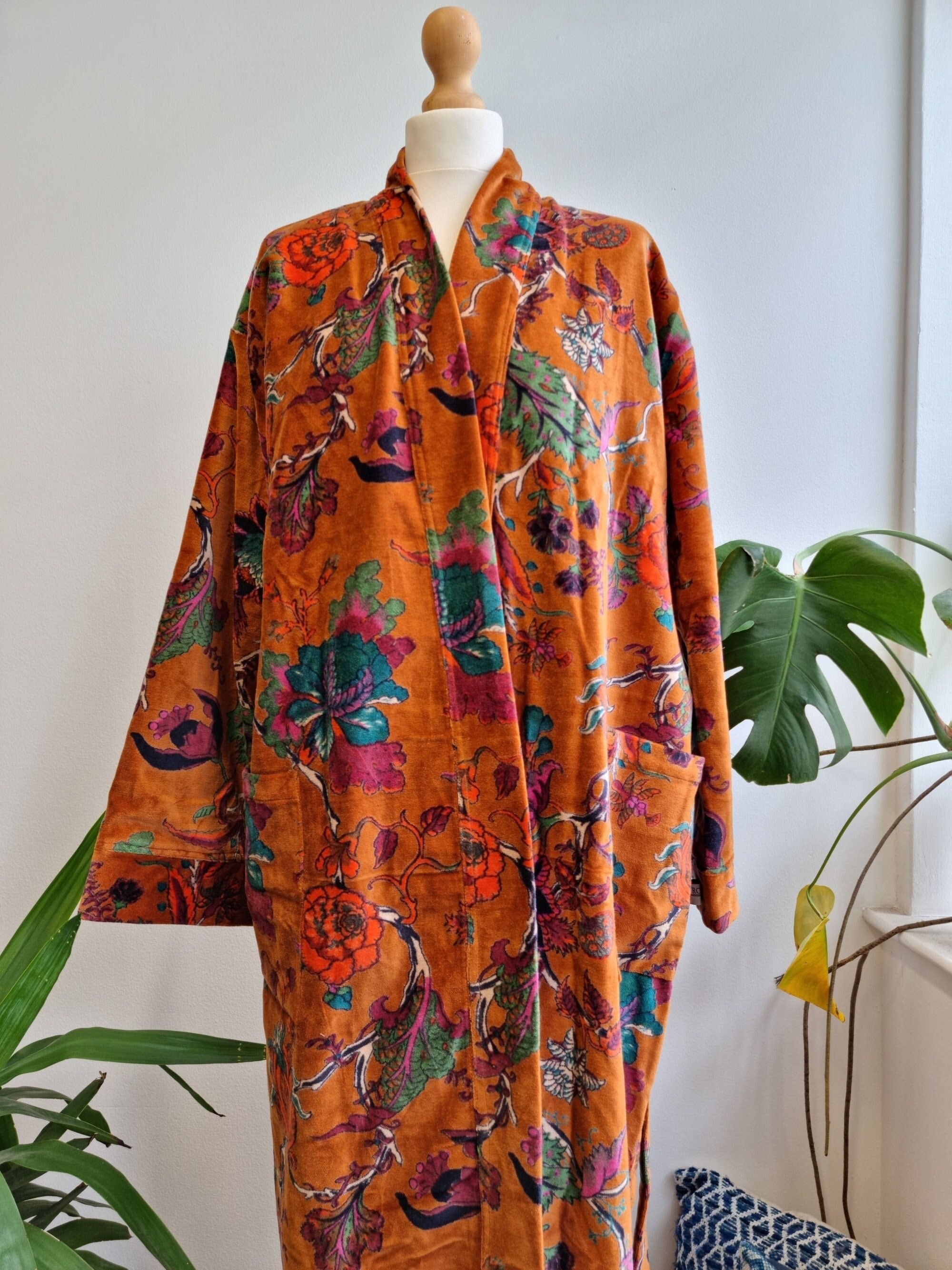 Luxury Velvet House Robe Unisex Kimono Boho Jacket Reversible - Etsy