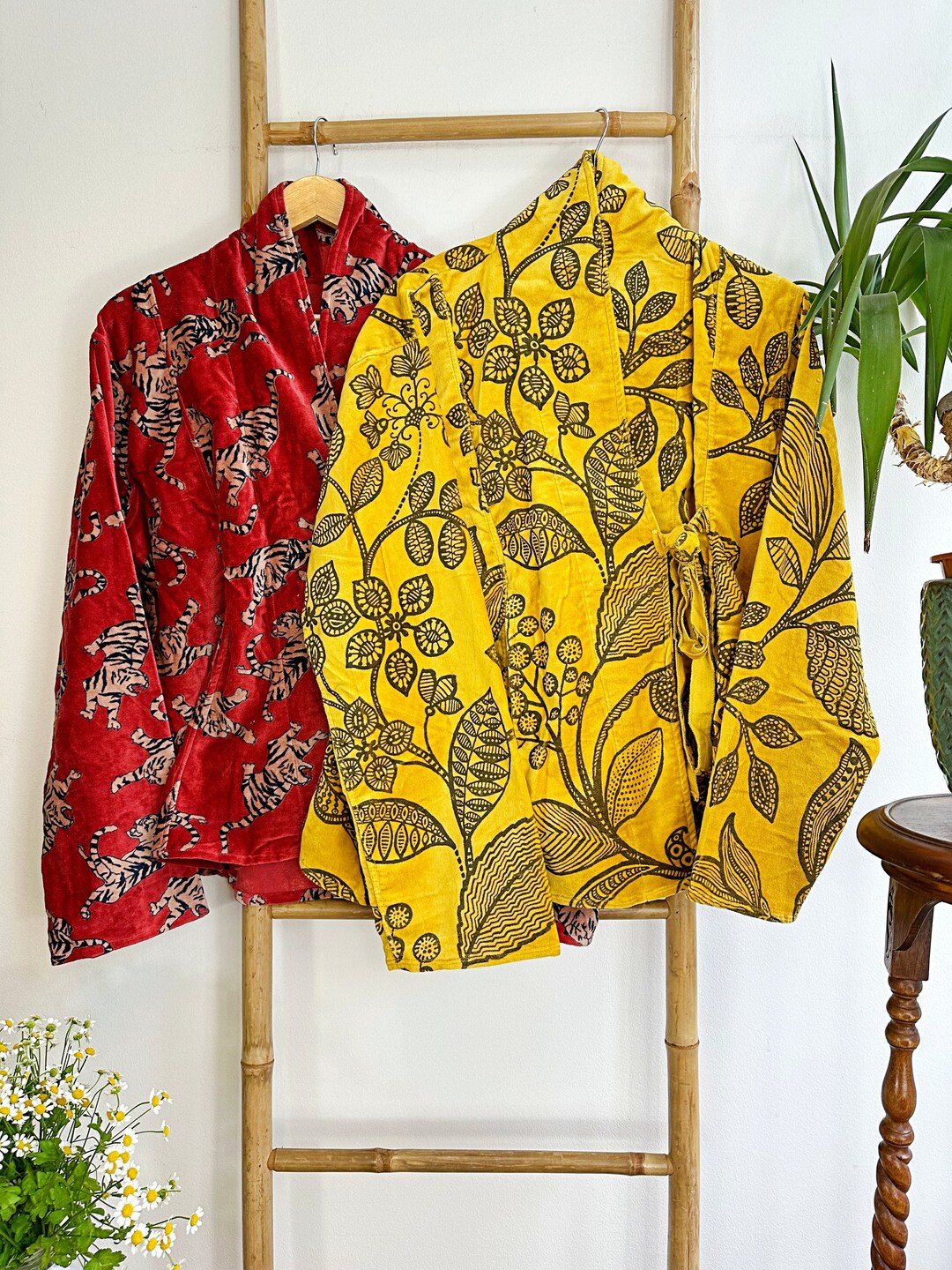 Luxury Velvet Boho Quirky Floral Shrug Outer Layer Dinner Chic Coat ...