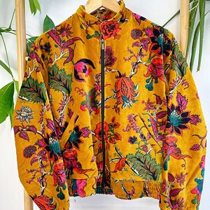 Luxury Velvet Boho Bomber Jacket Quirky Floral Layer Dinner Chic Bolero ...