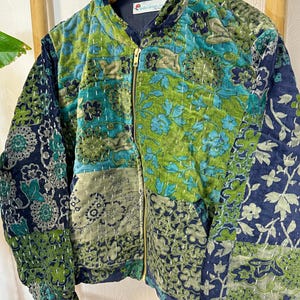 Luxury Velvet Boho Bomber Jacket Quirky Floral Layer Dinner Chic Bolero ...