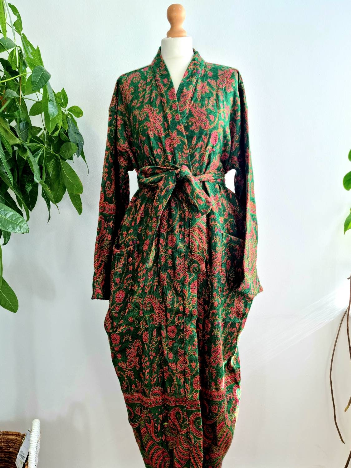 Paisley Unisex Yak Wool Blend Floral Kimono/robe Regal Rich - Etsy UK