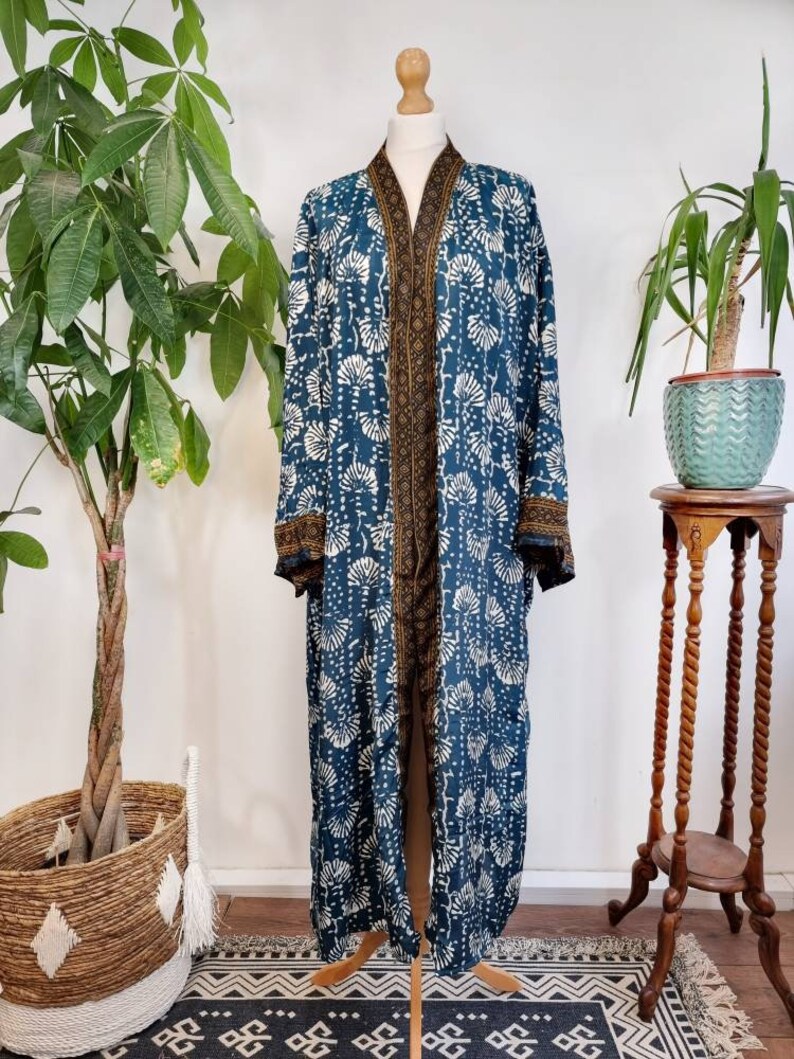 Plus Size Boho Kimono Regal House Robe Luxury Lounge Digital - Etsy