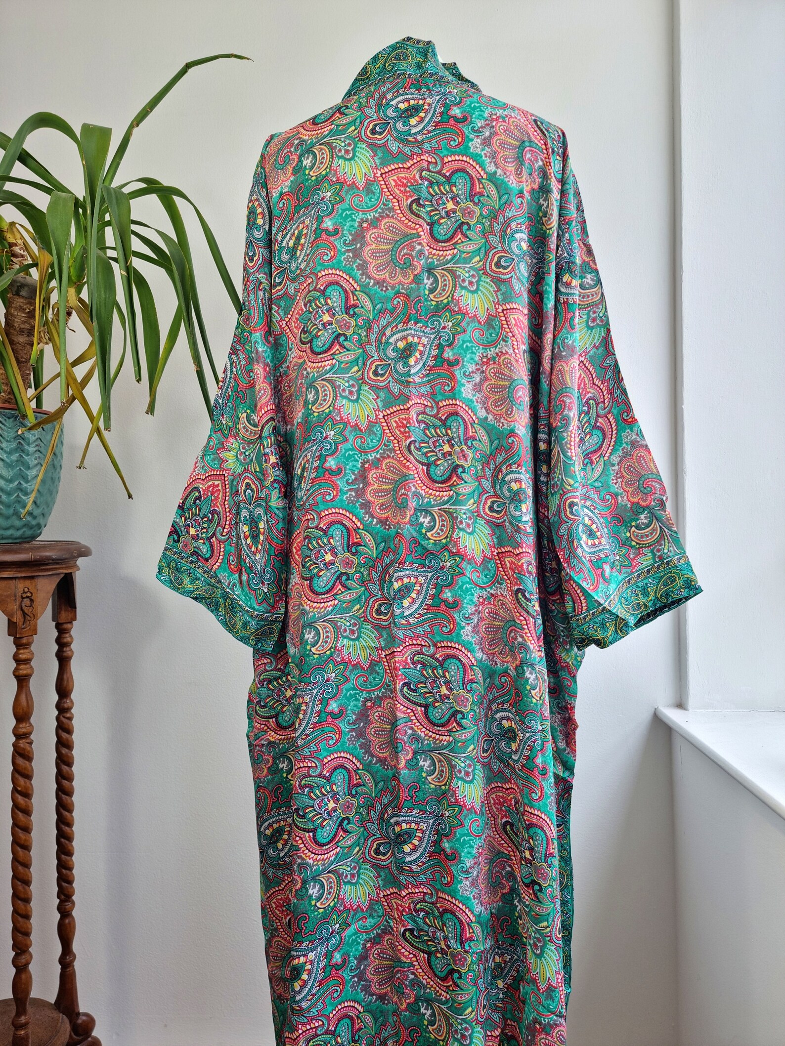 New Silky Sari Boho Kimono Regal House Robe - Luxury Lounge Digital ...