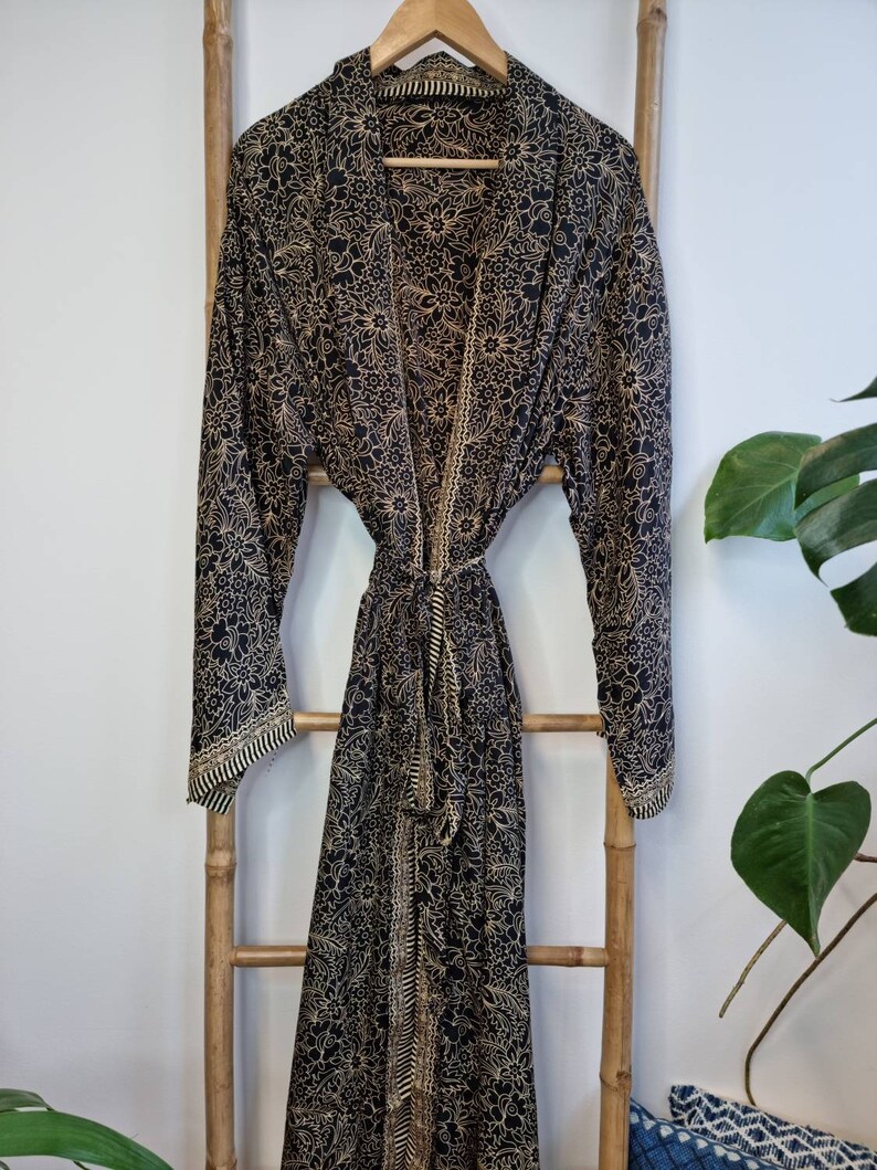 Men's Silk Boho Kimonos Man House Beach Artist Robe - Etsy